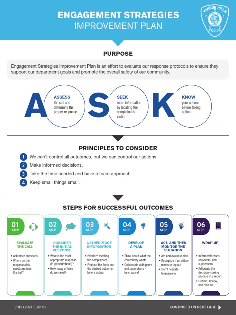 Vernon Hills PD Engagement Strategies Improvement Plan (ESIP) | PDF ...