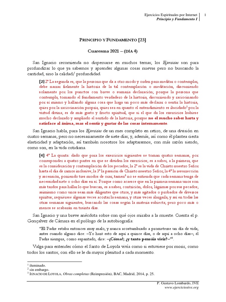 04 Principio y Fundamento I Fin Del Hombre | PDF | Oración | Ejercicios espirituales de Ignacio ...