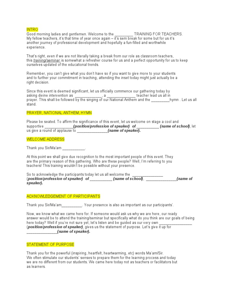 INset 2 Script | PDF | Teachers | Learning