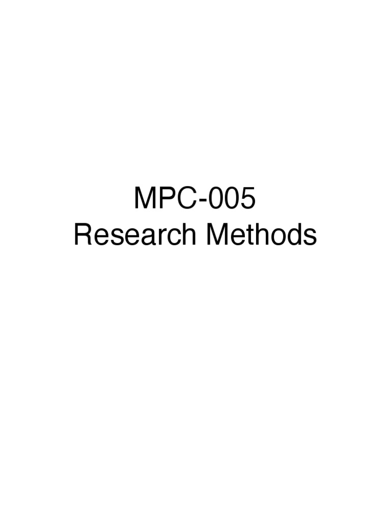 MPC-005 Research Methods | PDF | Scientific Method | Psychology