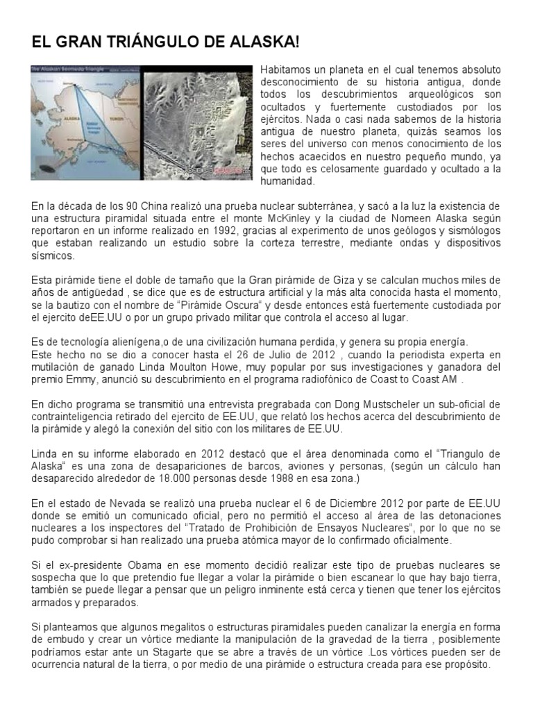 El Gran Triángulo de Alaska | PDF | Prueba de armas nucleares | Pirámide