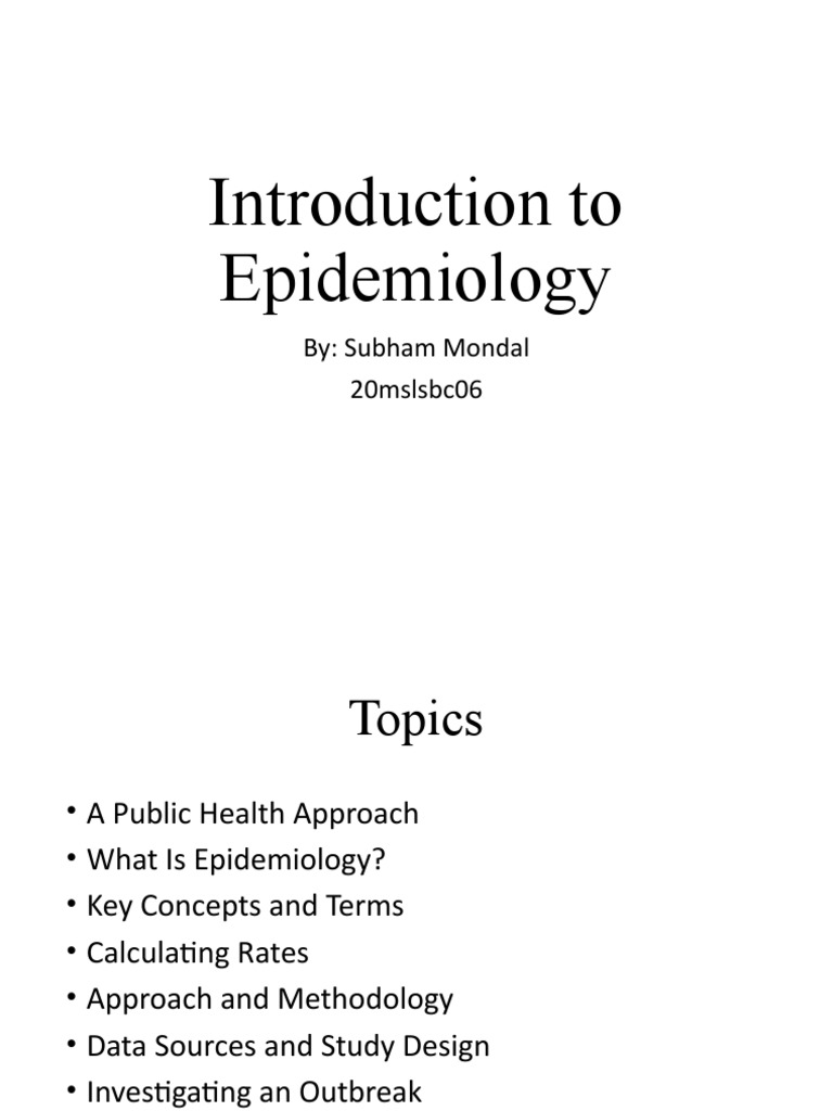 Introduction to Epidemiology Basics | PDF | Epidemiology | Health Sciences