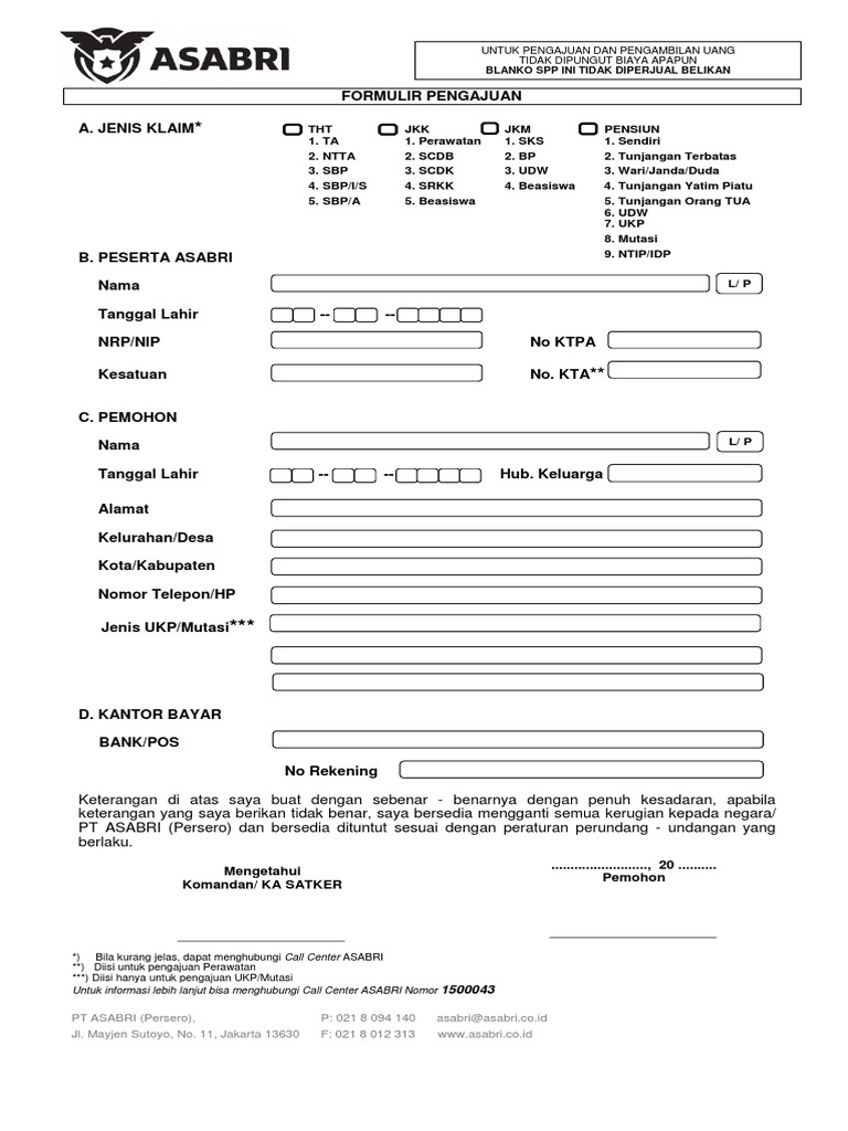 Form PENGAJUAN | PDF