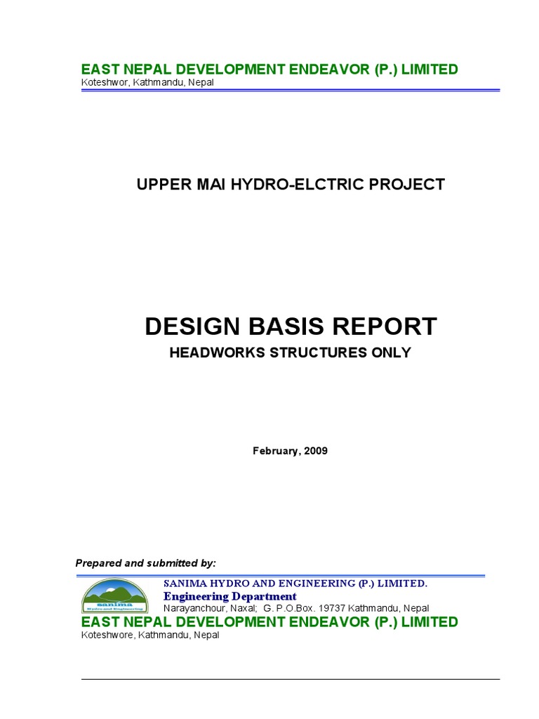 Design Basis Report - 22 Sep08 | PDF | Dam | Flood