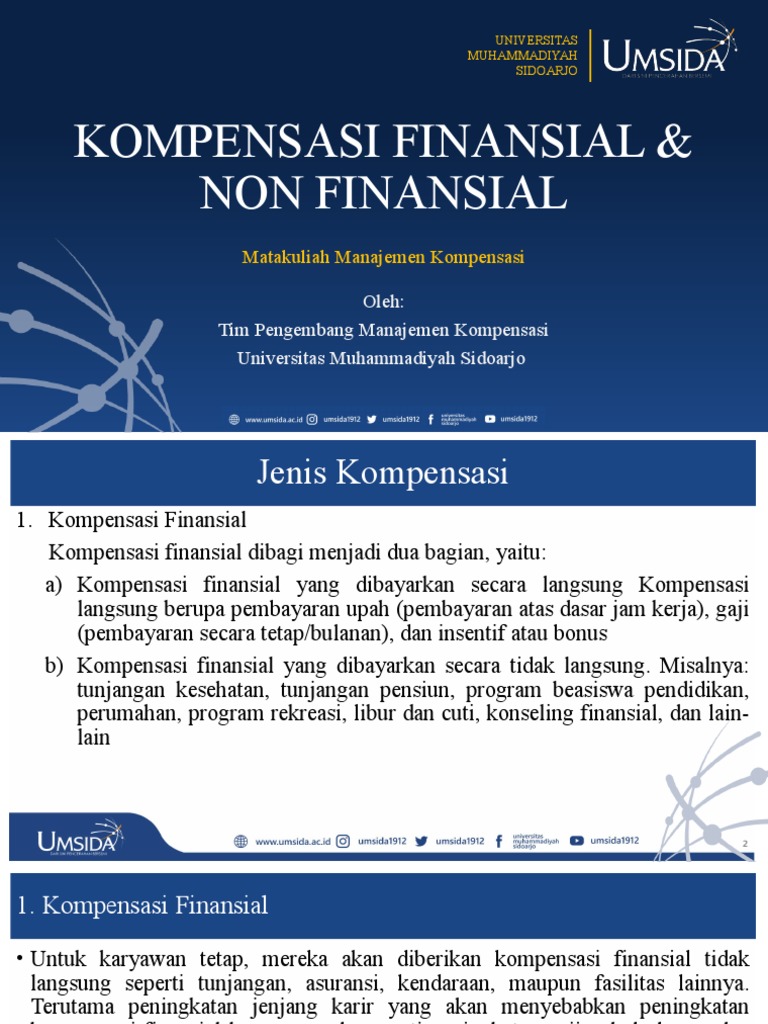 Pertemuan 7. B Kompensasi Finansial Non Finansial | PDF | Karier ...