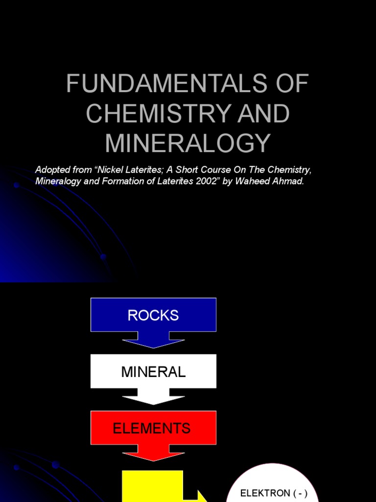 Fundamentals of Chemistry and Mineralogy | PDF | Ion | Minerals