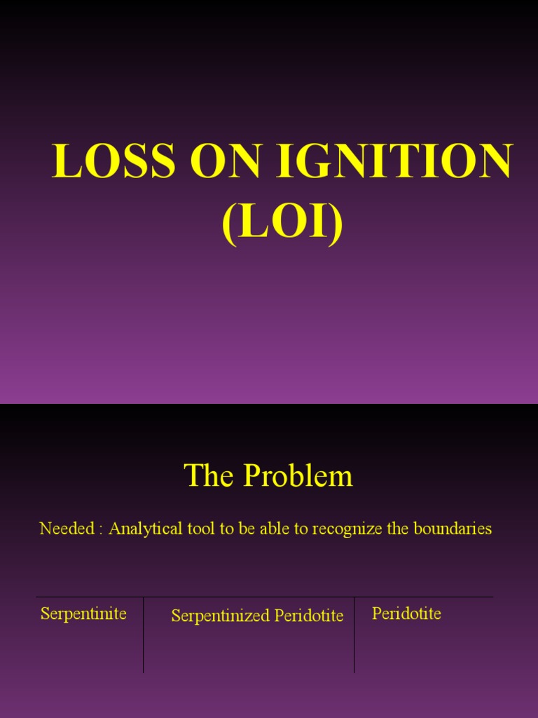 Loss On Ignition (LOI) | PDF