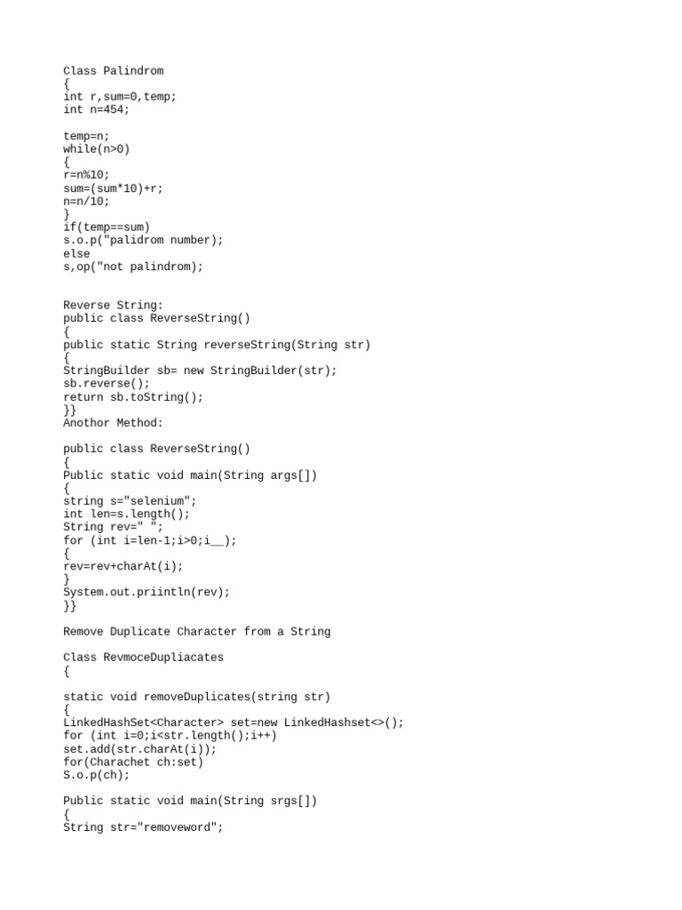 Java Programs | Download Free PDF | String (Computer Science) | Computer Programming
