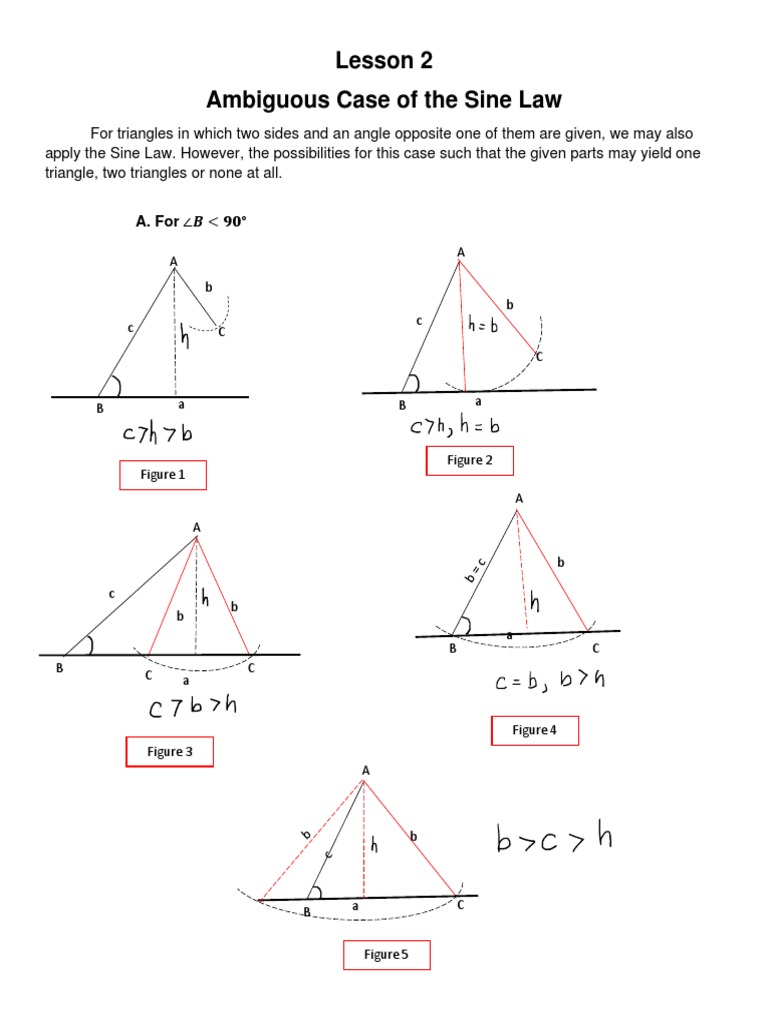 Ambiguous Case of Sine Law | PDF | Triangle | Geometric Measurement