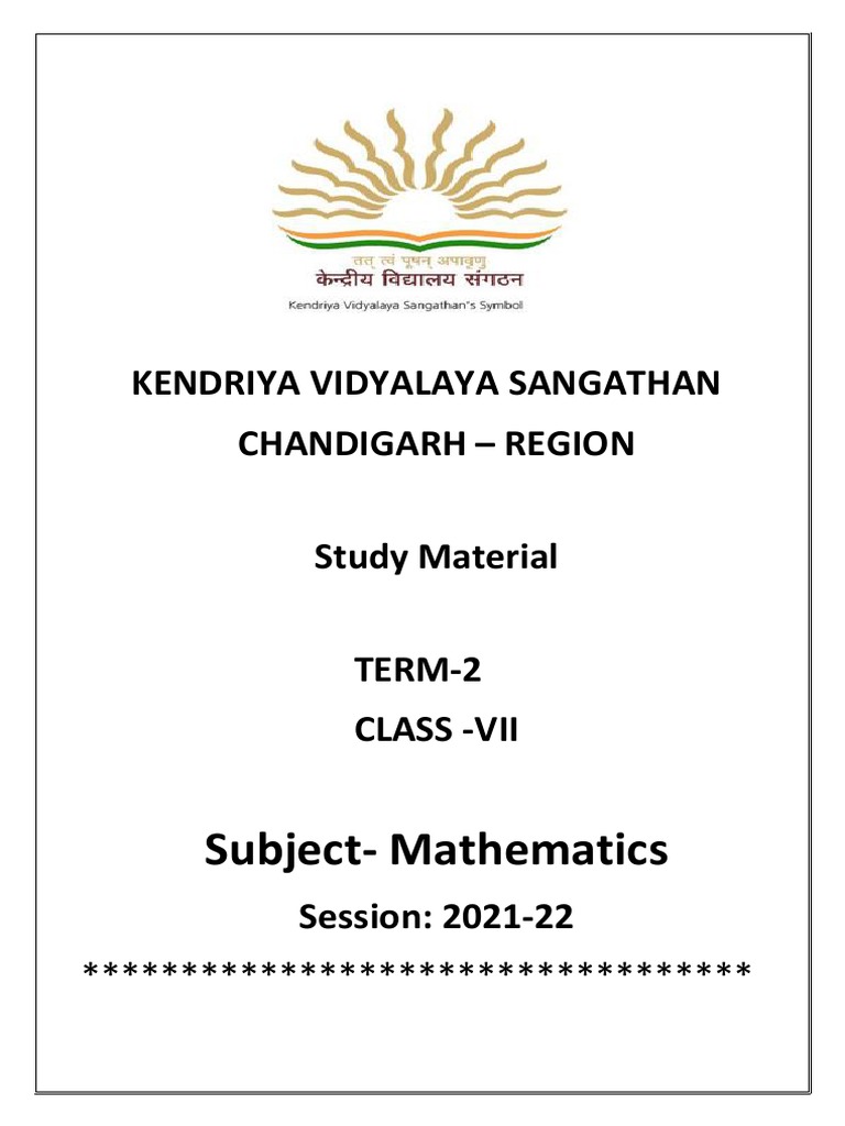 Study Material Class - Vii, Term - II (Mathematics) | PDF | Triangle ...
