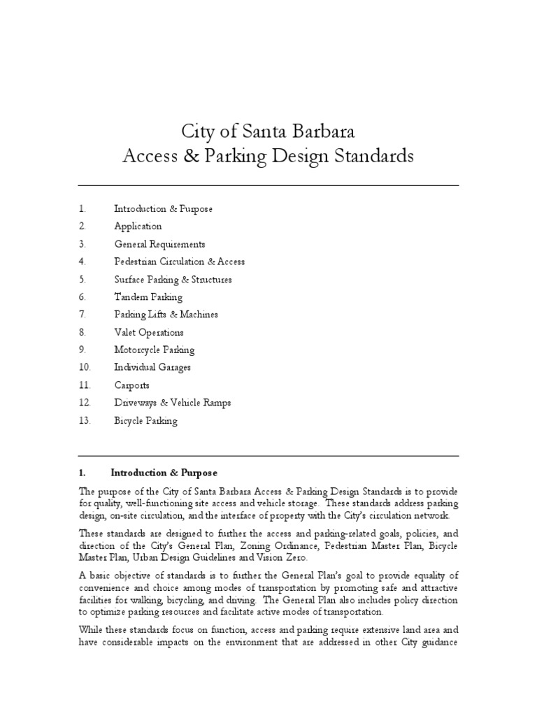 Standards For Parking Design | PDF | Parking | Street