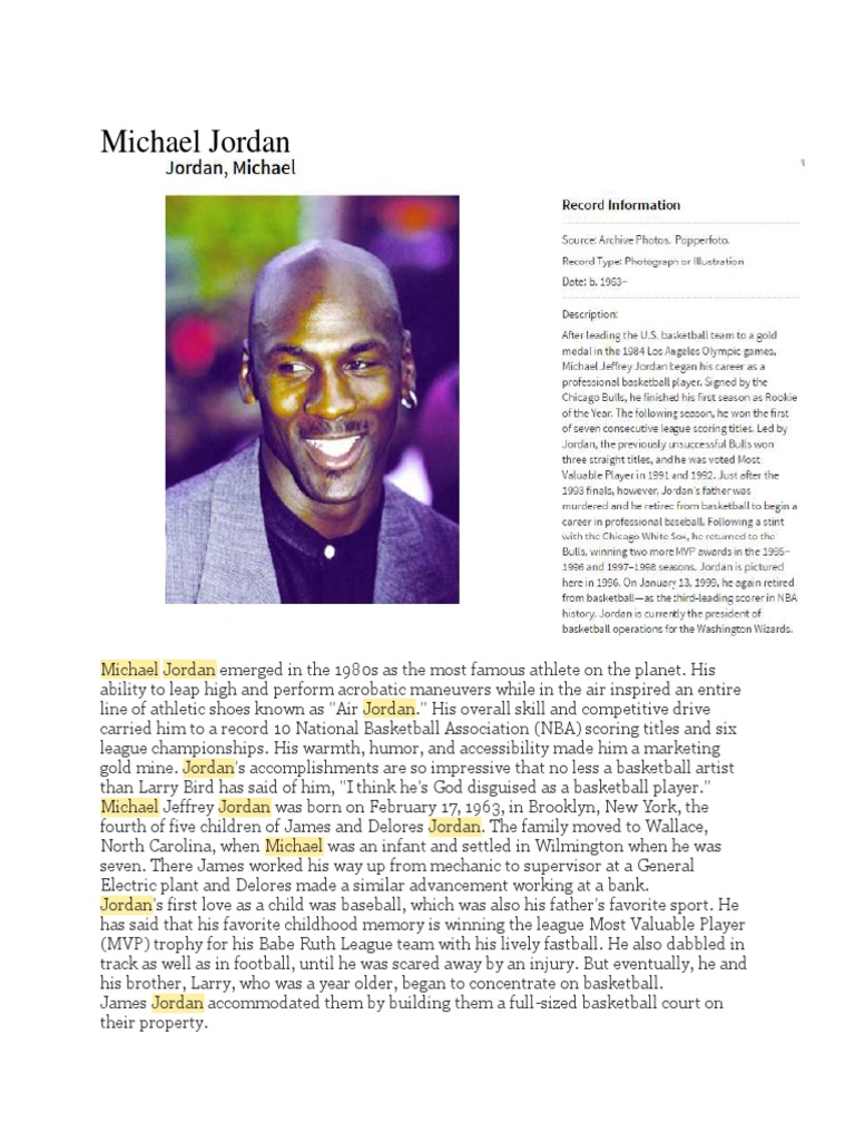 Michael Jordan | PDF | Chicago Bulls | National Basketball Association