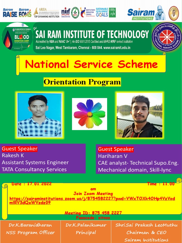 NSS DR - Baranidharan Kulothungan Orientation | PDF