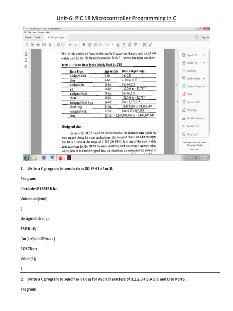 Unit 6 Pic 18 Microcontroller Programming In C Pdf Binary Coded Decimal Computing 