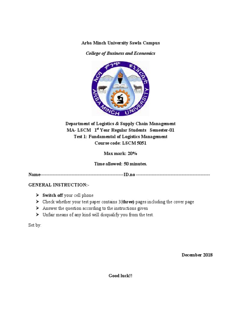 Test Cover Page | PDF