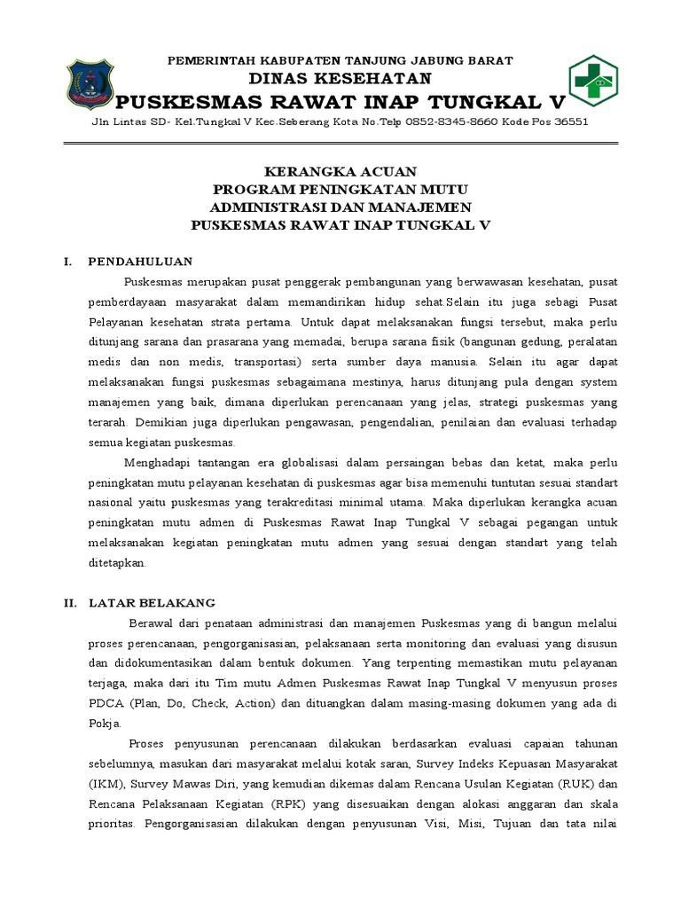 Peningkatan Mutu Admen Puskesmas Tungkal V | PDF | Karier & Perkembangan | Pengelolaan Keuangan ...