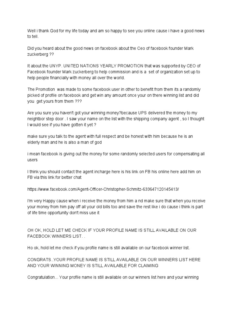 Lottery Format | PDF | Facebook | Fee