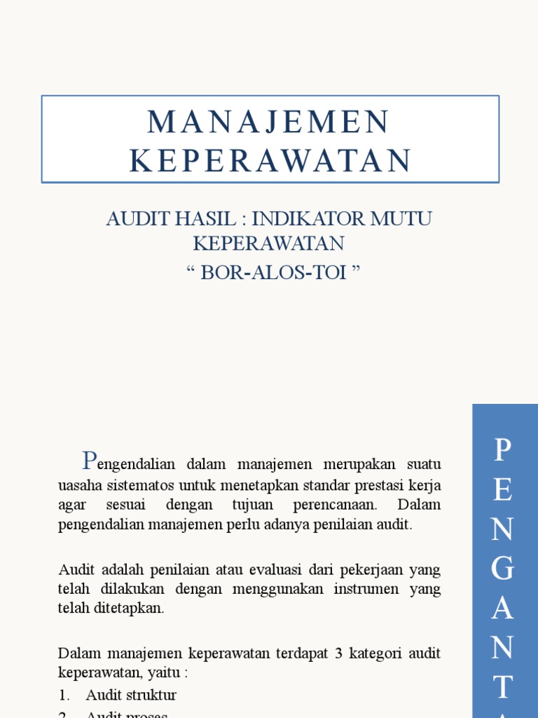 Materi Manajemen Keperawatan BOR-LOS-ToI Esa Unggul | PDF