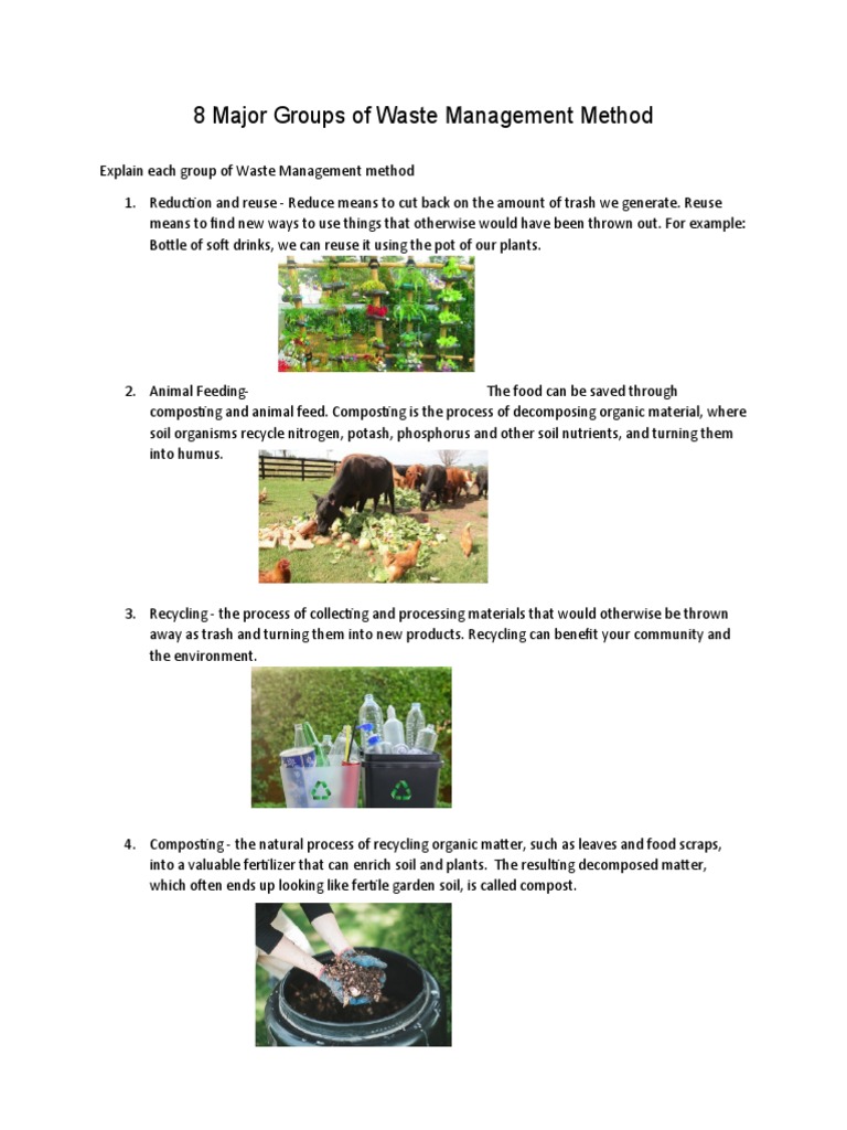 8 Major Groups of Waste Management Method | PDF