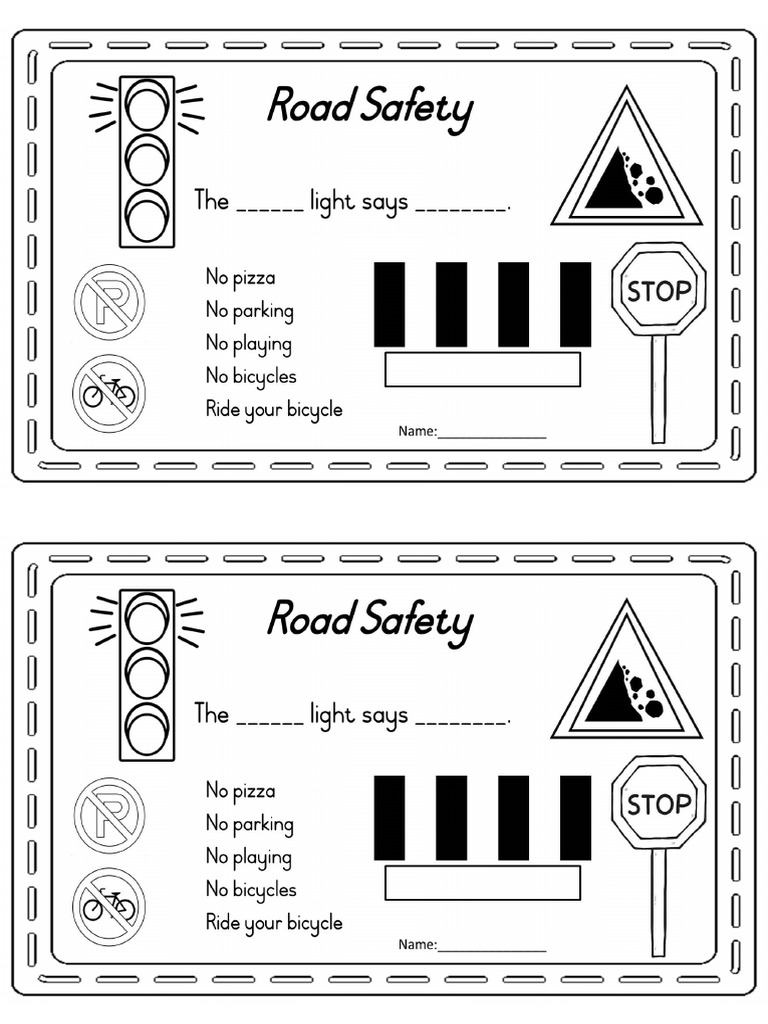 Road Safety Worksheet | PDF