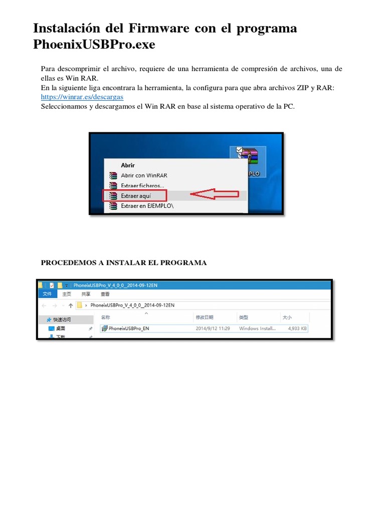Instalación de Firmware con PhoenixUSBPro | PDF | Tecnología