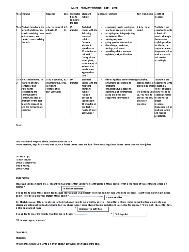 Writing Format 2021 Cefr | PDF | Rubric (Academic) | Cognitive Science