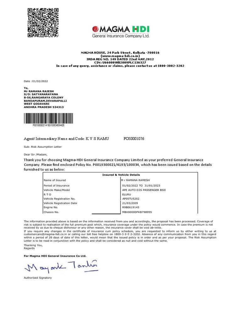 HDI General Insurance | PDF | Insurance | Private Law