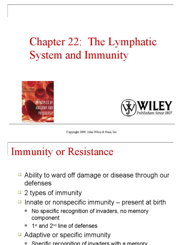 Chapter 22: The Lymphatic System and Immunity | PDF | Lymphatic System ...