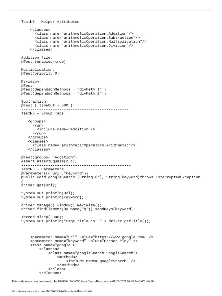 Selenium Handson Pdf Html Element Software 