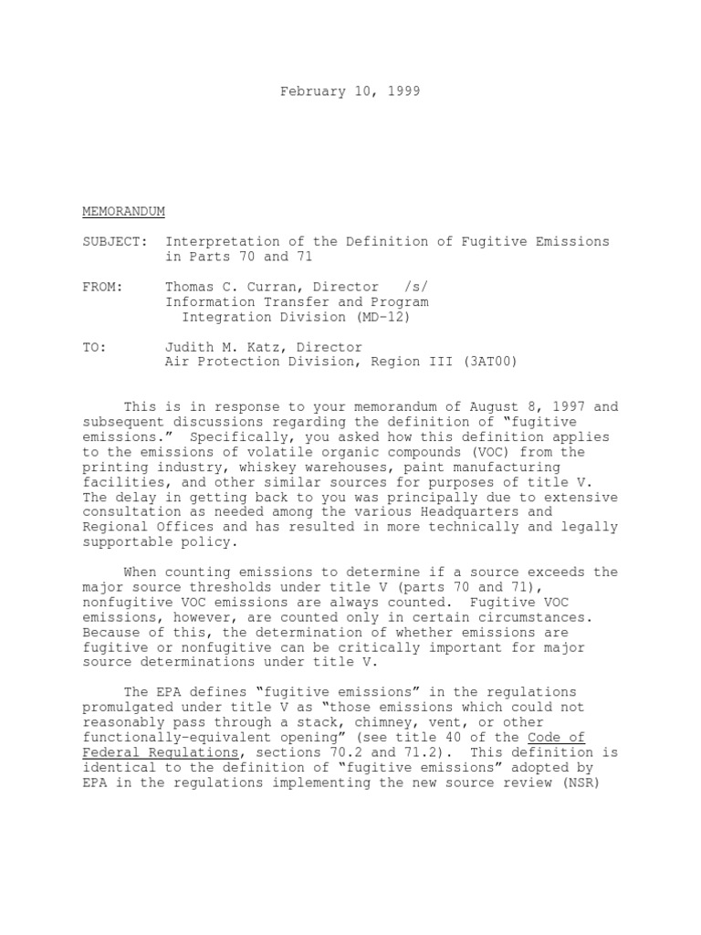 Fugitive Emissions - EPA - Fug-Def | PDF | Air Pollution | United ...