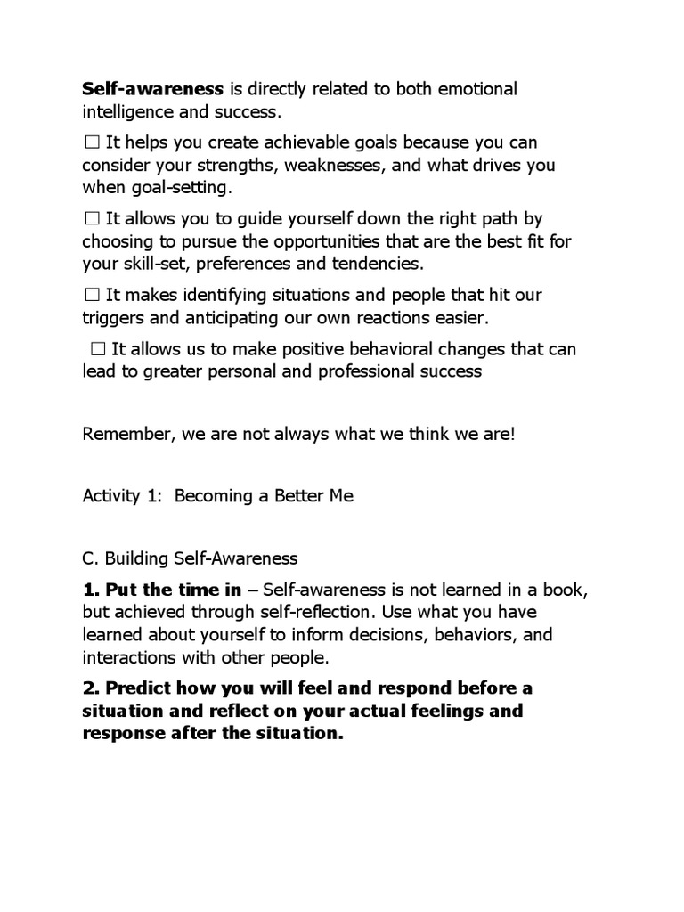 Self-Awareness Is Directly Related To Both Emotional | Descargar gratis ...