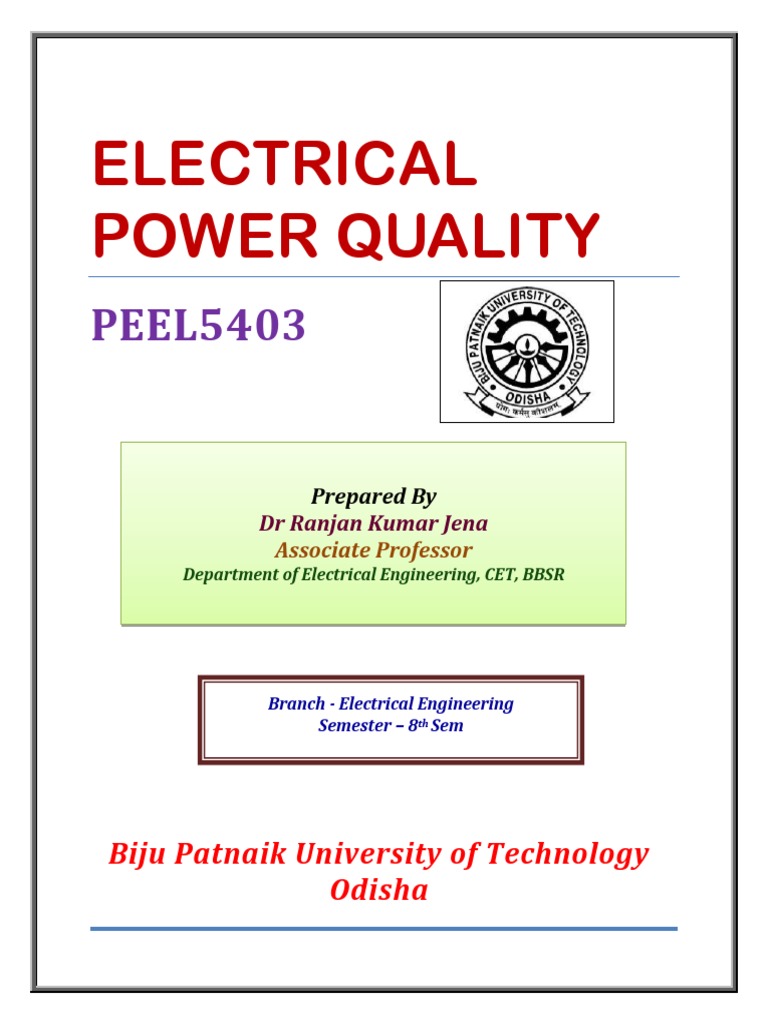 227 Electrical Power Quality-PEEL5403-8th Sem-Electrical | PDF