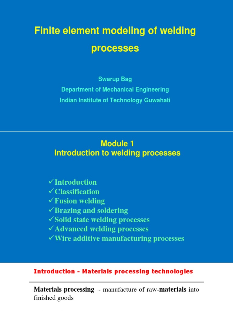 Week 1 - Introduction To Welding Processes | PDF | Construction | Welding