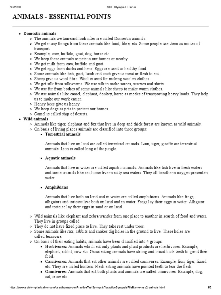 Understanding Animals for Class 2 | PDF | Wildlife | Organisms