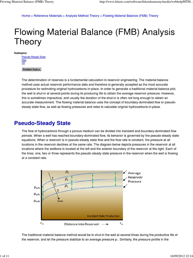 Flowing Material Balance (FMB) Theory | PDF | Petroleum Reservoir ...