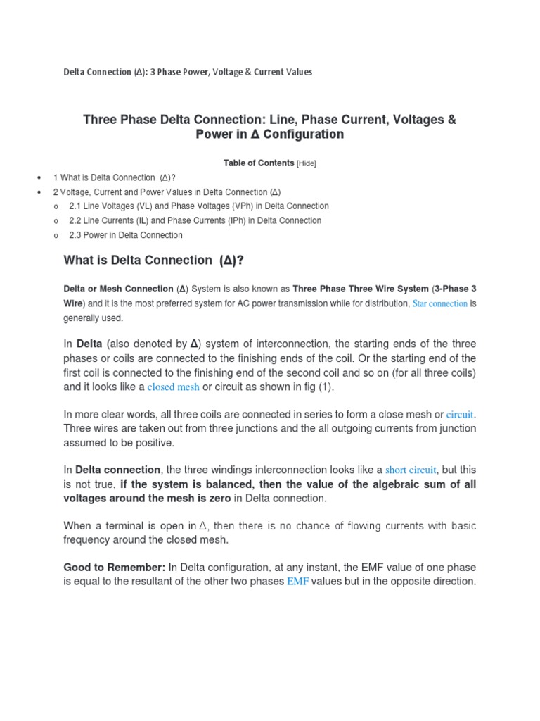 Delta - Star Connections | PDF | Ac Power | Inductor
