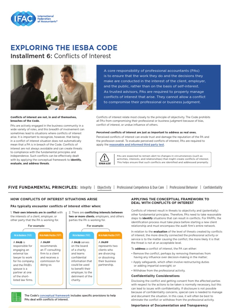 Exploring The IESBA Code Installment 6 of 12 Conflicts of Interest ...