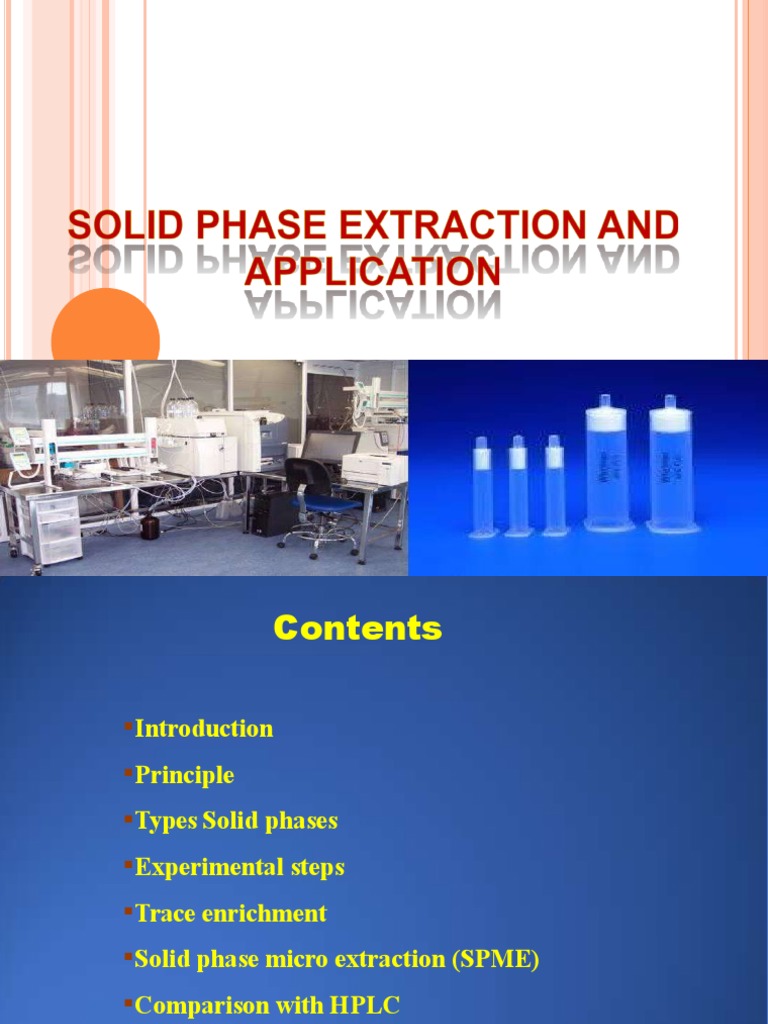 Solid Phase Extraction | PDF | Chromatography | Applied And ...