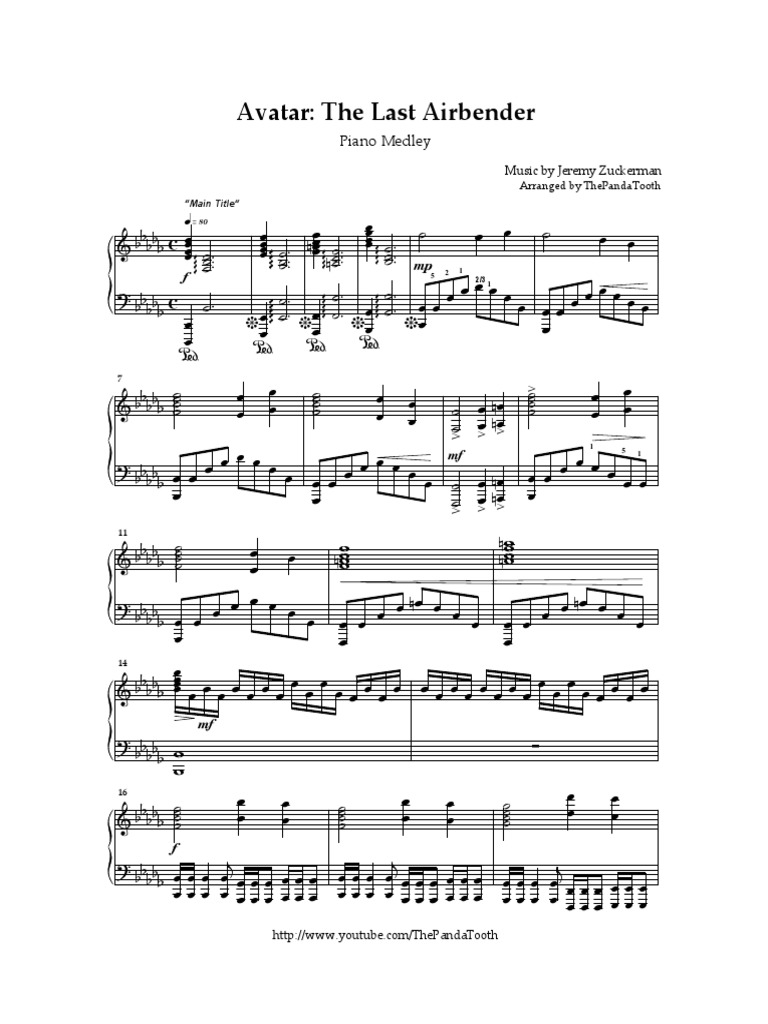 Avatar: The Last Airbender Piano Medley | PDF