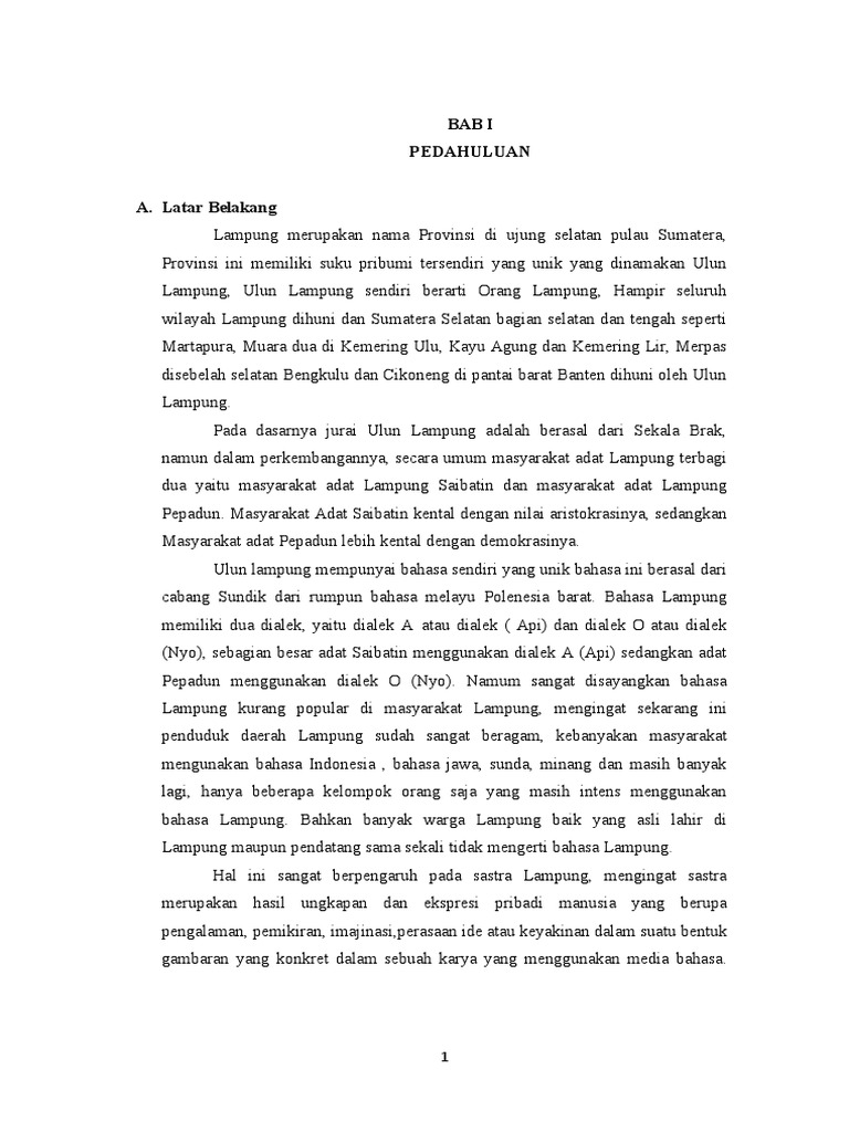 Sastra Lampung | PDF