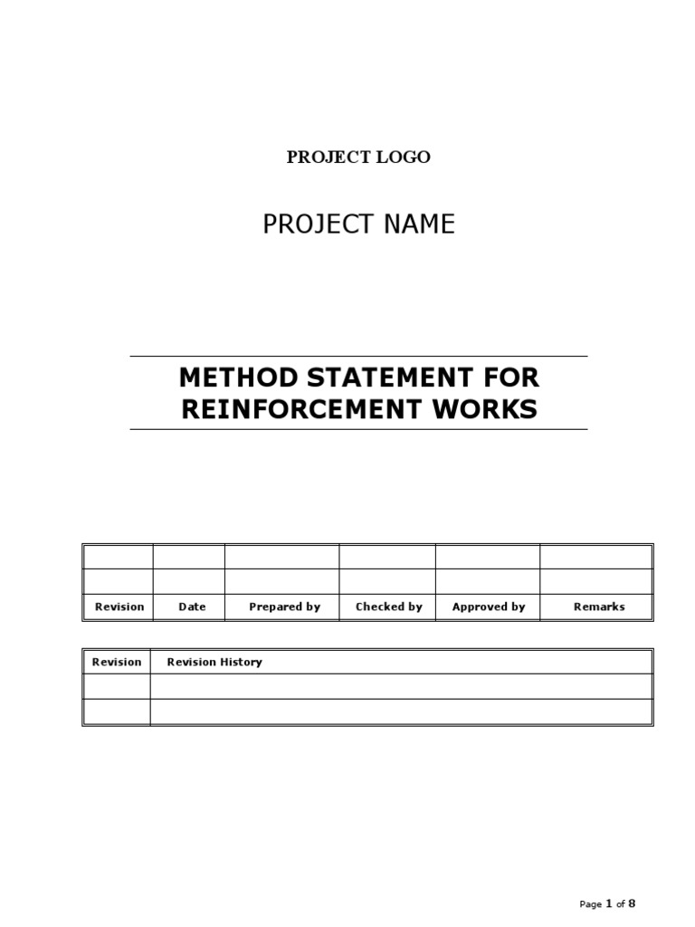 Method Statement Fo Reinforcement Works Blog | PDF | Yield (Engineering ...