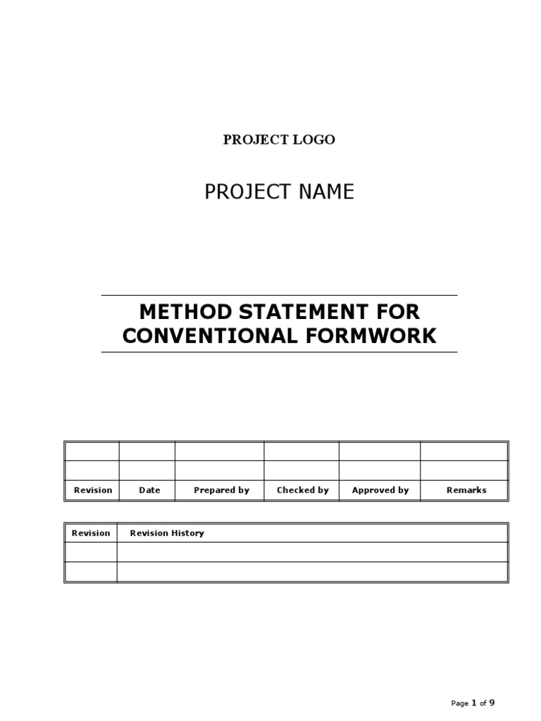 Method Statement For Conventional Formwork Blog | PDF | Structural Steel | Scaffolding