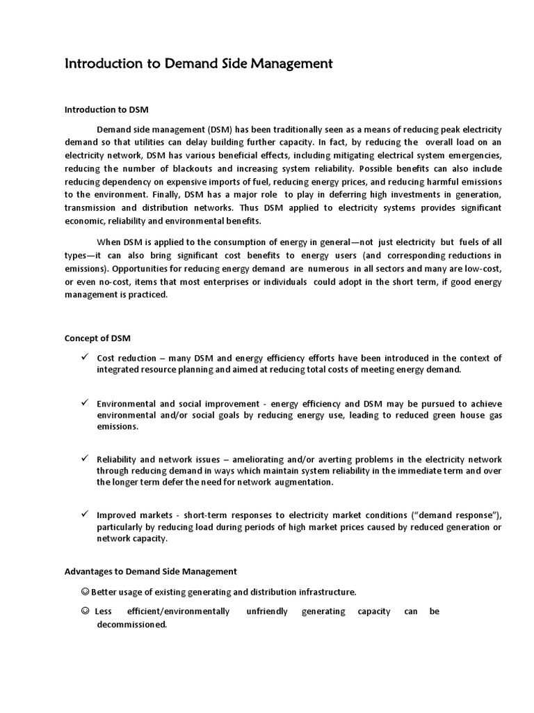 Demand Side Management | PDF | Efficient Energy Use | Economies