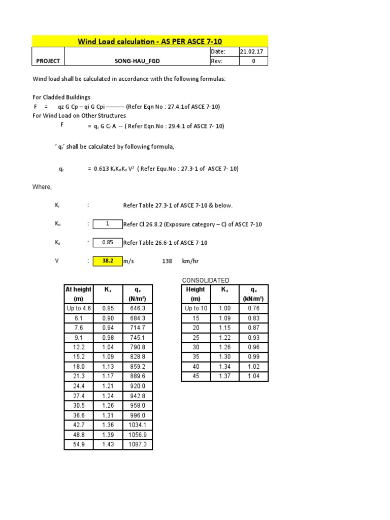 Aisc - 7-10-Wind Load Calculation | PDF | Structural Load | Applied And ...