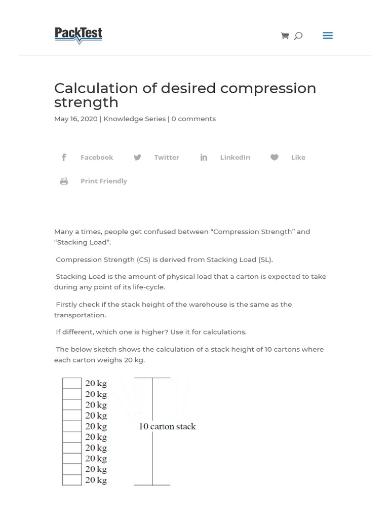 Calculating desired compression strength | PDF | Warehouse | Packaging ...