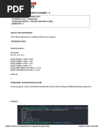 Practical 1:-Familiarization With Programming Environment | PDF | C (Programming Language ...