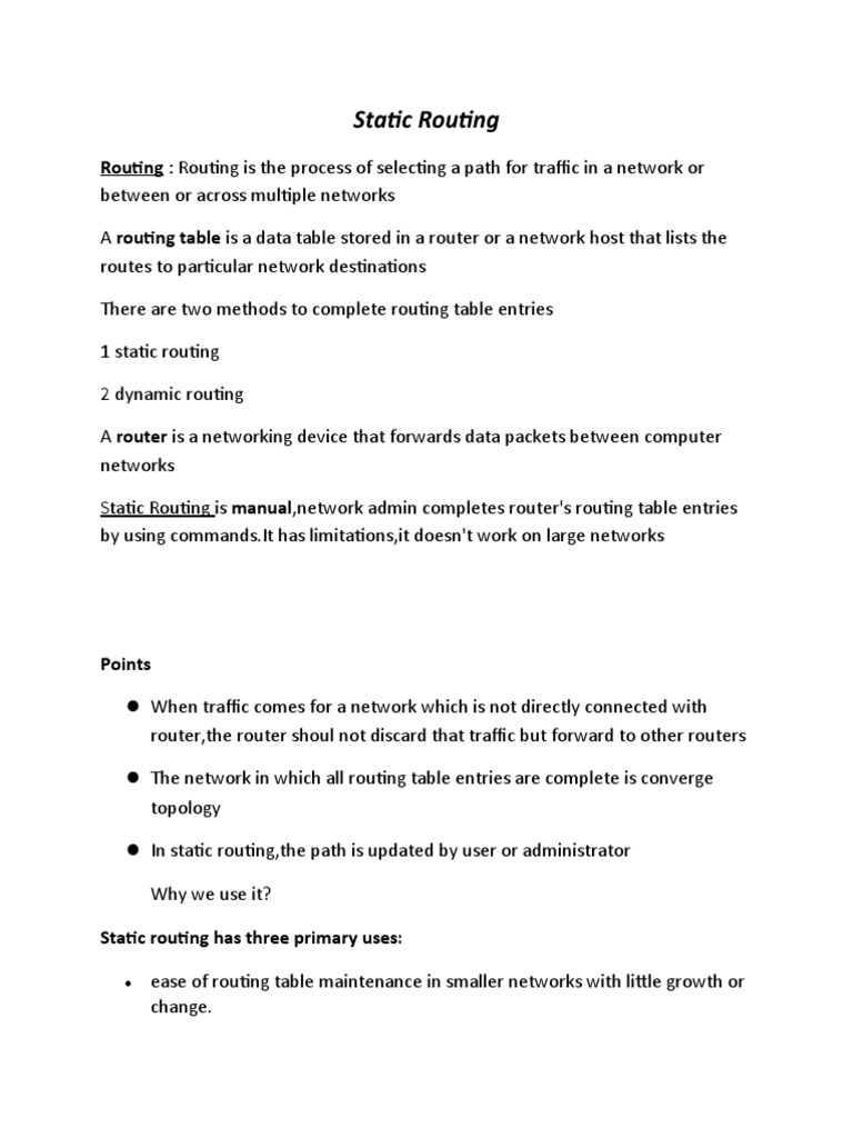 Static Routing | PDF | Routing | Computer Network