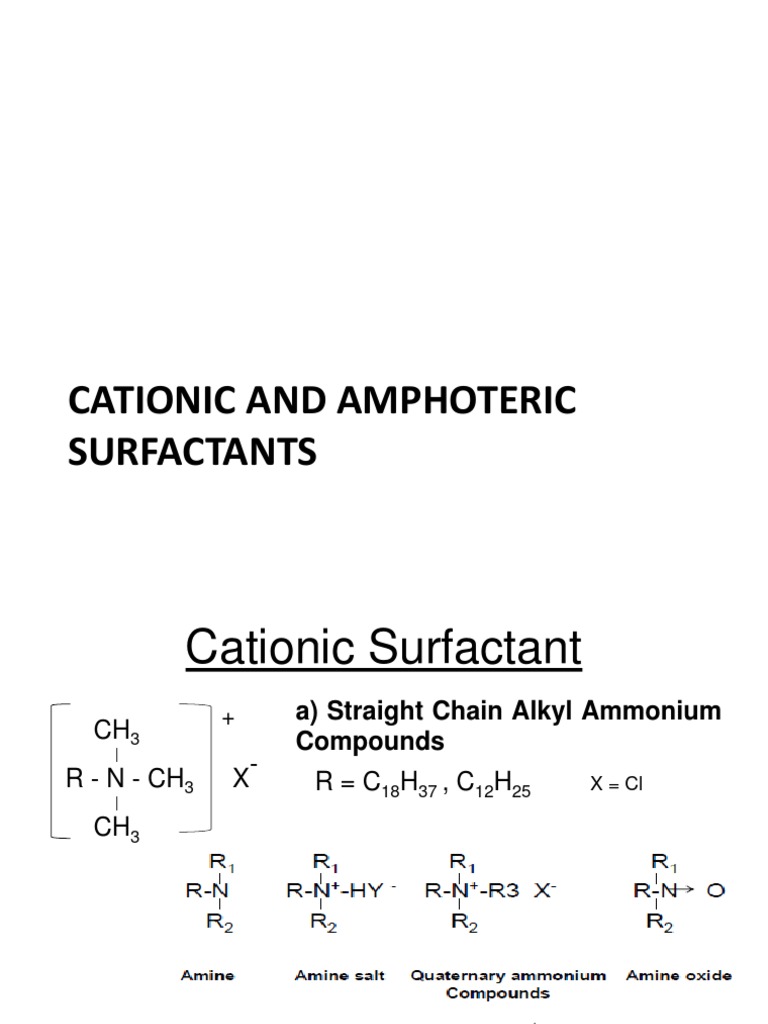 Cationic and Amphoteric Surfactants | PDF | Amine | Ammonium