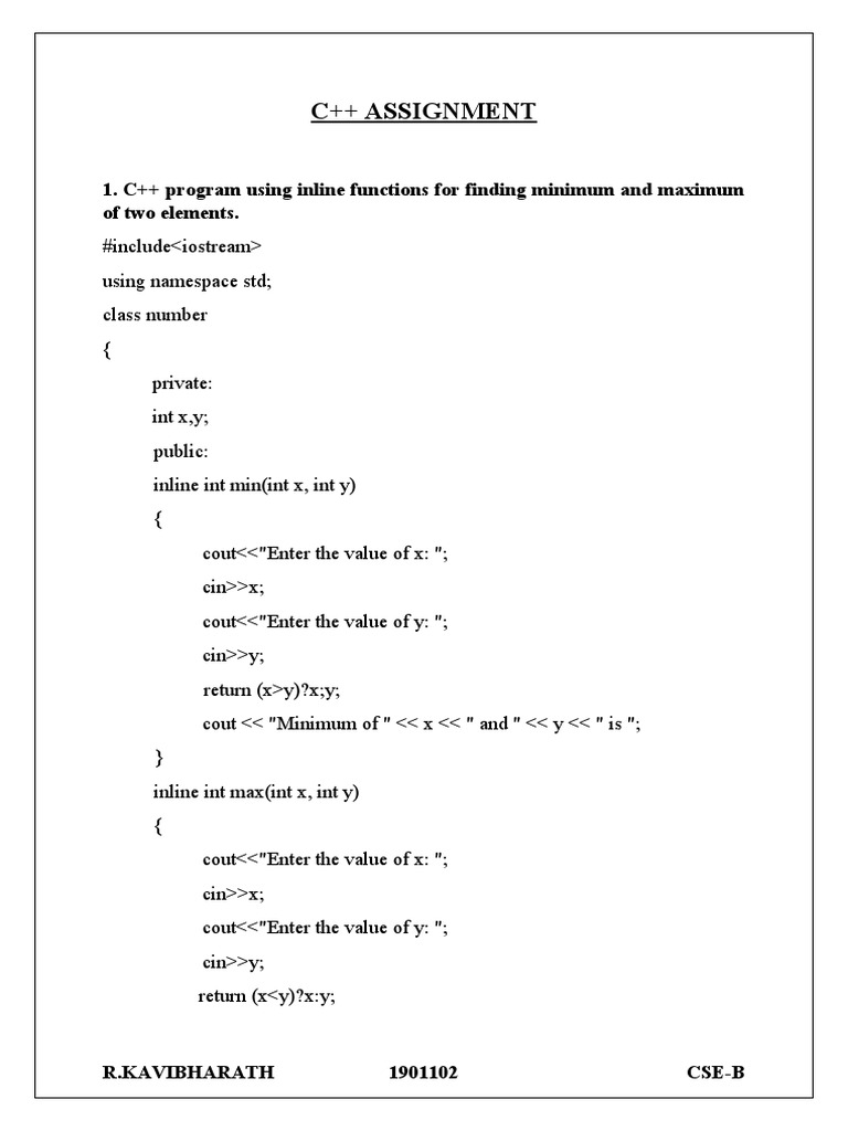 C++ Assignment-3 | PDF | C++ | Models Of Computation