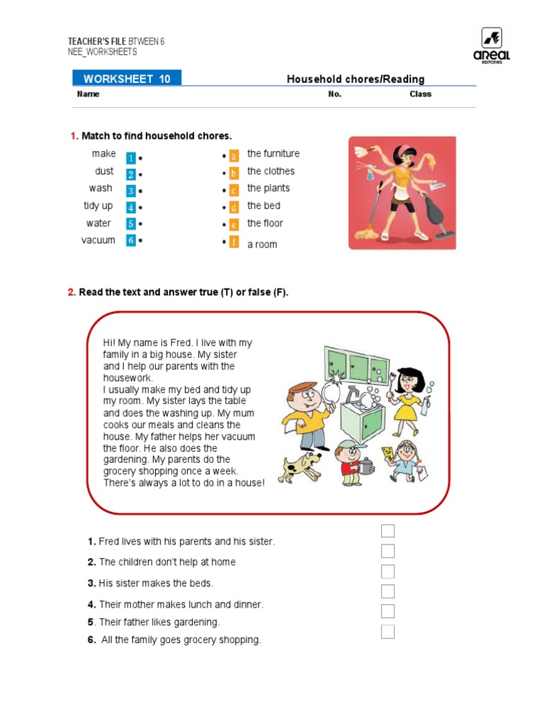 Worksheet 10: Household Chores/reading | PDF | Housekeeping | Home